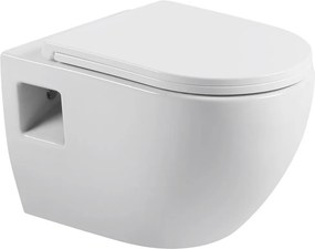 Erga Astrid, závěsná WC mísa 510x360x360mm, Rimless + toaletní sedátko s pomalým zavíráním, bílá, ERG-V03-ASTRID-RIM-WH