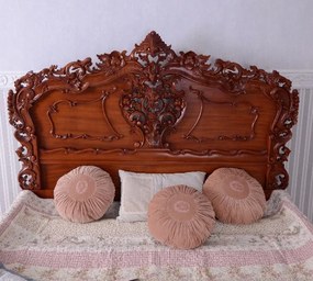 Dřevěná postel Vyřezávaná 160x200 Retro styl Mahagon Antyki24