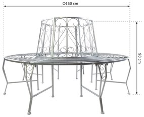 Outsunny lavička na stromy kulatá lavička 360° zahradní lavička lavička sedák lavičky na stromy kovové ∅160cm | Aosom