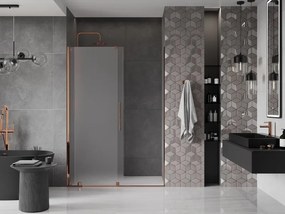 Mexen Velar, posuvné sprchové dveře do otvoru 140 cm, 8mm sklo námraza, růžové zlato, 871-140-000-31-60