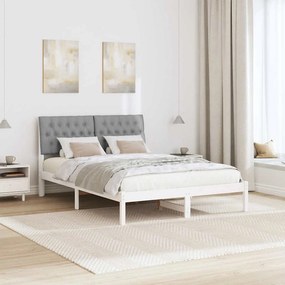 Rám postele s čalouněným čelem s čelo Bílá 150 x 200 cm 3394397