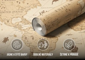 Dětská fototapeta na míru Starožitný Atlas | Vliesová fototapeta na zed' | DFTD5P 352433