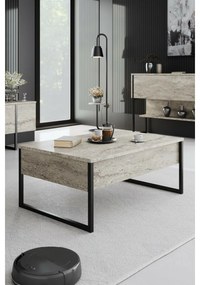 Konferenční stolek Luxe Travertine and Black