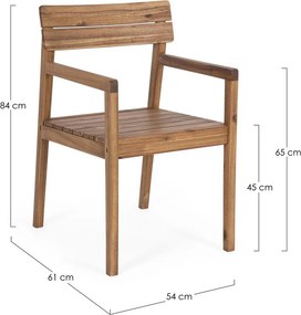 Dřevěná zahradní židle v přírodní barvě Rodano – Bizzotto