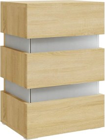 Noční stolek s LED dub sonoma 45 x 35 x 67 cm kompozitní dřevo 326843