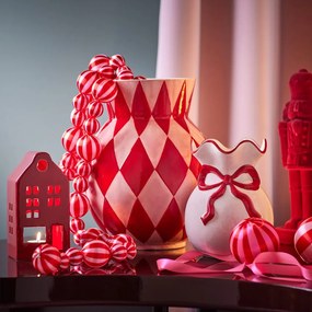 PRESENT Váza mašle 13 cm - růžová