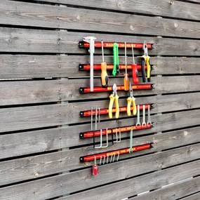 Costway Sada 6 magnetických nástěnných držáků na nářadí, červený