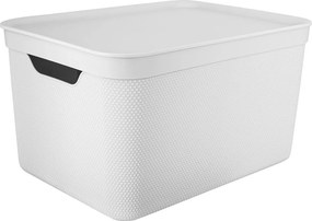 Rotho JIVE DECO Box s víkem, 36,5 × 26,5 × 20,3 cm, 16 l, bílá