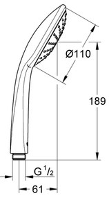 GROHE 27265000 - Ruční sprcha RAINSHOWER 130 lesklý chrom