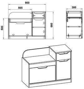 Botník TABERNO bílá