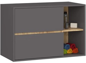 Koupelnová sestava VAMI grafitová / šedá / dub artisan