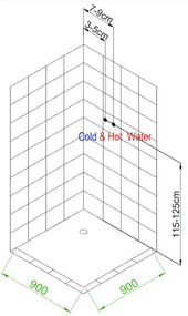 BPS-koupelny Hydromasážní box HYD-LI90, 90x90 cm, černá/transparent