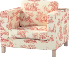 Potah na křesko IKEA Karlanda, krátký barva červená látka vzorované