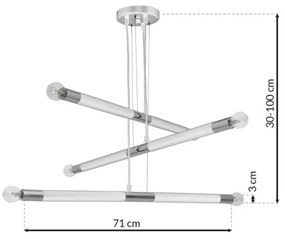 Lustr na lanku BASTONE WHITE 6xE14/40W/230V