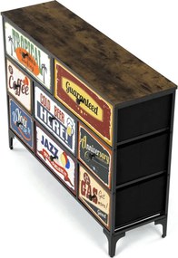 Komoda AUK-W2104 BK, mdf, vícebarevná (103 x 30) cm