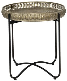 Retro kovový odkládací stolek s patinou – 49x57 cm