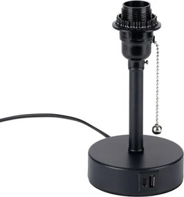 Brilagi - Stolní lampa s USB portem TABLON 1xE27/25W/230V černá/bílá