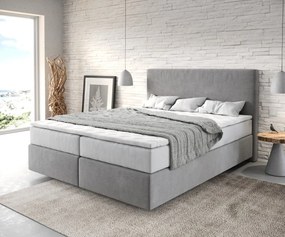 Boxspring postel Dream-Well 160x200 cm mikrovlákno šedá s taštičkovou
