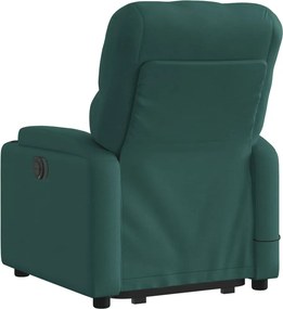 Elektrické zvedací masážní polohovací křeslo zelené textil 3204752