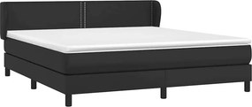 Box spring postel s matrací černá 180x200 cm umělá kůže 3127265