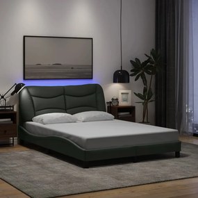 Rám postele s LED bez matrace Hvar Tmavě šedá 120x200 cm Látka 3213691