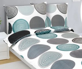 Bellatex Povlečení MIKROFLANEL 140x200, 70x90 cm Mandala Tyrkysová,Šedá,Bílá