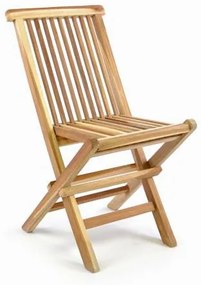 DIVERO dětská dřevěná skládací židle TEAK hnědá