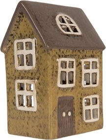 Zelený keramický domek na čajovou svíčku Lamont - 10*7*14 cm