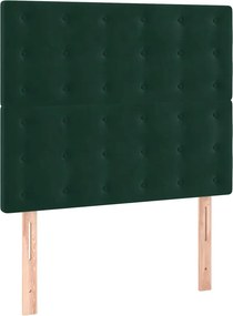 Box spring postel s matrací tmavě zelená 90x190 cm samet 3138058