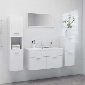 vidaXL Set koupelnového nábytku dřevotříska [3071379] Barva: bílá s vysokým leskem