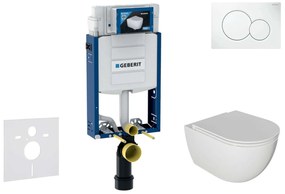 Geberit Kombifix - Set předstěnové instalace, klozetu Oudee a sedátka softclose, tlačítko Sigma01, alpská bílá SANI15CA3110