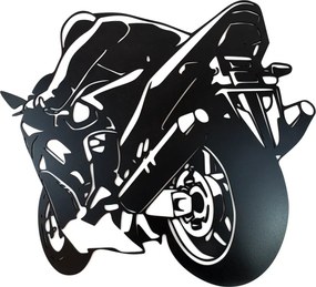 Dřevěná dekorace Sportovní motorka černá