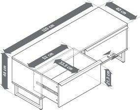 Tchibo - Lavice »Leeg« se 2 zásuvkami - barva: šedá
