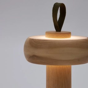 Dřevěná stolní LED lampa Kave Home Luba