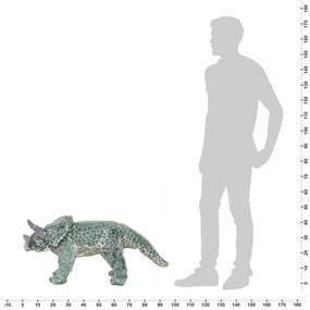 vidaXL Marketos Stojící plyšová hračka dinosaurus triceratops zelený XXL