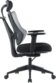 Herní  ergonomická  židle ERACER H3246 — síť / látka, šedá / černá