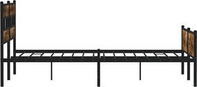 Kovový rám postele bez matrace kouřový dub 193 x 203 cm 3308493