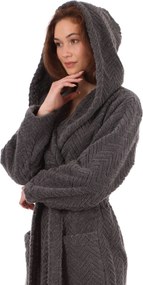Bavlněný župan s kapucí Athena antracitový 31 16 9551 - M