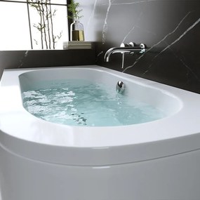BPS-koupelny Akrylátová asymetrická vana s krycím panelem HYD-EBI140L 140x75 cm LEVÁ, bílá