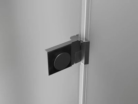 Mexen Lunar-B, sklápěcí sprchový kout levý 80 x 80 cm, 8mm čiré sklo, profil grafit broušený, 832-080-080-66-00-L