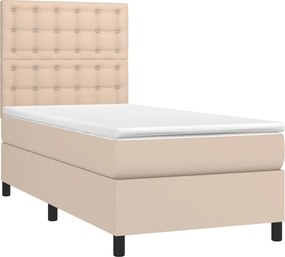 Box spring postel s matrací cappuccino 100x200 cm umělá kůže 3142832