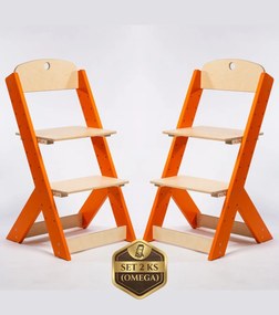 Lucas Wood Style - rostoucí židle OMEGA III zvýhodněný set 2 ks - oranžová +  oranžová