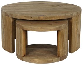 Home ESPRIT Souprava 2 stolů ESPRIT Home, rozměry 99 x 99 x 48 cm, materiál dřevo