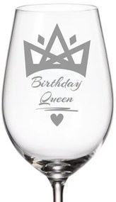 Dekorant Sklenička na víno k narozeninám BIRTHDAY QUEEN