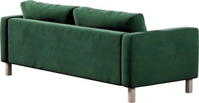 Potah na pohovku IKEA  Karlstad 3-místná, nerozkládací, krátký barva zelená látka lesklé, sametová