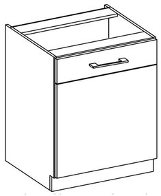 Samostatná kuchyňská skříňka spodní 60 cm 06 - HULK - Béžová lesklá
