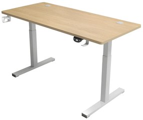 Herní stůl BR04 světle hnědý s bílým rámem 140 cm