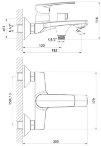 Samona - Vanová baterie KORANA lesklý chrom