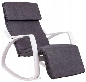 modernHOME Houpací křeslo chaise lounge, bílá/charoc TXRC-02 WHITE/CHAROC