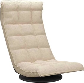Otočná lenoška na podlahu krémová textil 336576